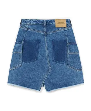 Kenzo Logo-patch Denim Mini Skirt