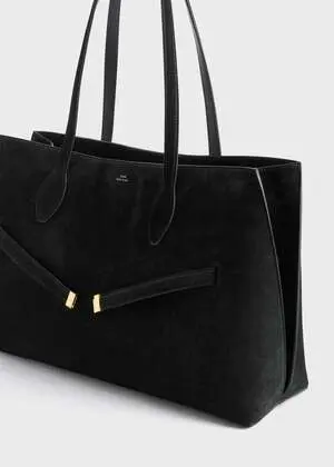 TOTEME Logo Embossed Lounge Tote Bag - Black