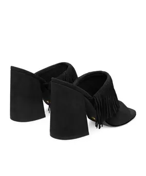 STUART WEITZMAN Tia Fringe Suede Mules
