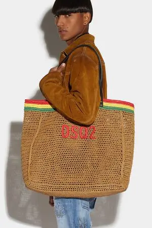 Dsquared2 Woven Tote Bag With Logo Detail