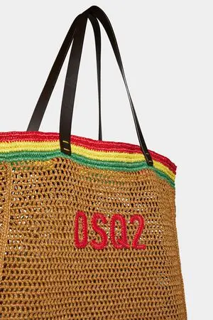 Dsquared2 Woven Tote Bag With Logo Detail
