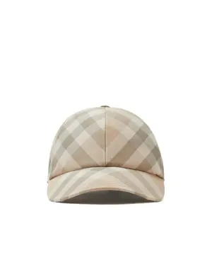 Burberry Checked Baseball Cap - Nude
