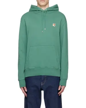 Maison Kitsuné Fox Head Patch Drawstring Hoodie - Blue