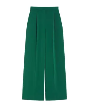 Max Mara Compact Cady Wide-leg Trousers - Emerald