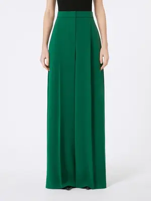 Max Mara Compact Cady Wide-leg Trousers - Emerald