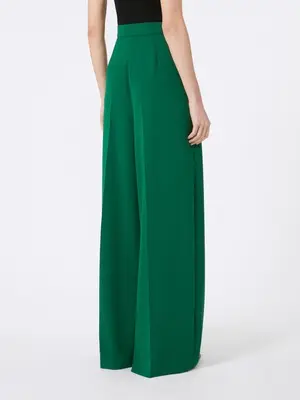 Max Mara Compact Cady Wide-leg Trousers - Emerald