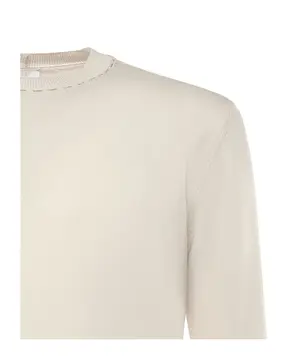 Eleventy Stitch-detailed Crewneck Knitted Jumper - White