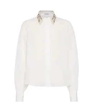 Brunello Cucinelli Floral Embroidered Shirt