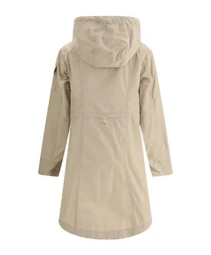 Moncler Laerte Parka Coat With Drawstring Waist And Hood - Beige