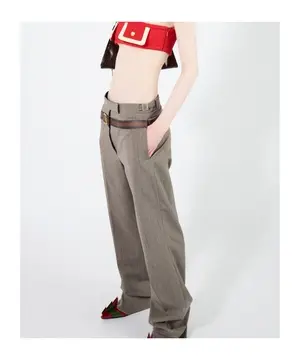 Prada Belt-detailed Pleated Trousers