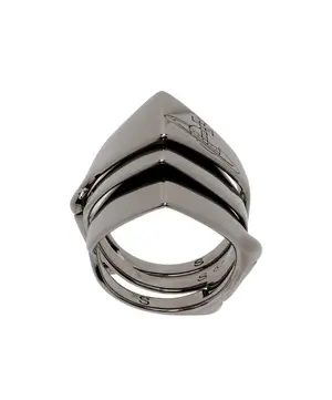 VIVIENNE WESTWOOD Silver Tone Multi-finger Ring - Gray