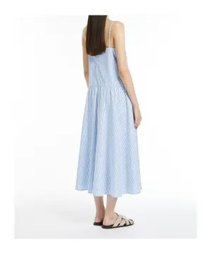 Max Mara And White Striped Midi Dress