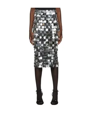 Rabanne Mirror-effect Sequin Midi Skirt - Black