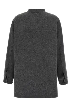 Max Mara Crewneck Button-up Coat