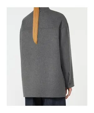 Max Mara Crewneck Button-up Coat