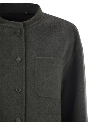 Max Mara Crewneck Button-up Coat