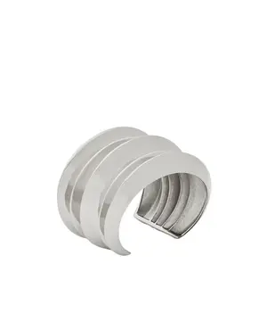 Saint Laurent Stacked Cuff In Metal - Gray