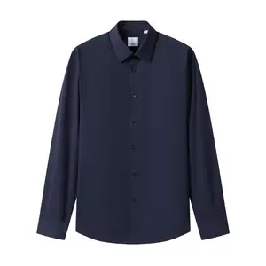 Burberry Slim Fit Stretch Cotton Shirt - Navy