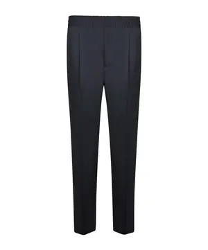 Zegna Elastic Waist Straight-leg Pants - Blue
