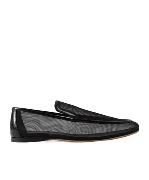Khaite Round-toe Mesh Loafers - Black