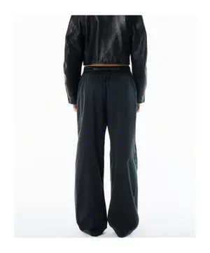 Alexander Wang Logo Waistband Wide Leg Pants