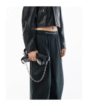 Alexander Wang Logo Waistband Wide Leg Pants