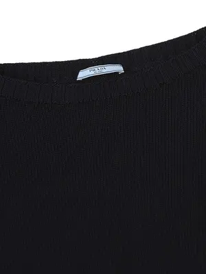 Prada Boat Neck Ribbed Jumper