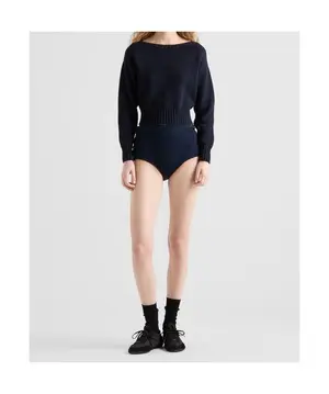 Prada Boat Neck Ribbed Jumper