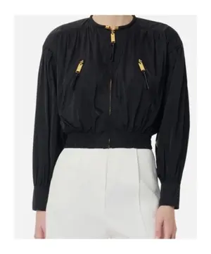 Elisabetta Franchi Zip-up Crewneck Bomber Jacket