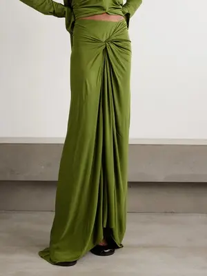 Dries Van Noten Pleated Knit Maxi Dress
