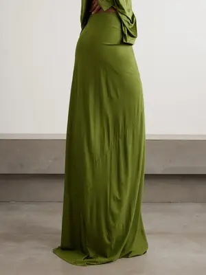 Dries Van Noten Pleated Knit Maxi Dress