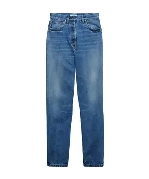 Prada Logo Patch Wide-leg Jeans - Light Blue