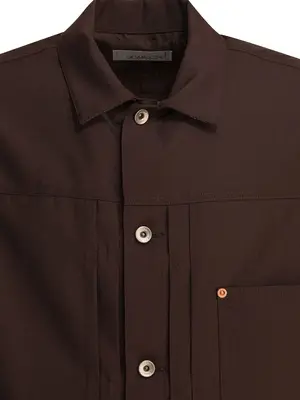 Sacai Buttoned Straight Hem Jacket - Brown
