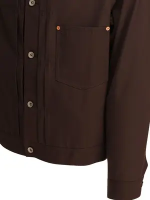 Sacai Buttoned Straight Hem Jacket - Brown