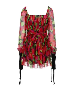 Saint Laurent Floral Printed Long Sleeve Dress