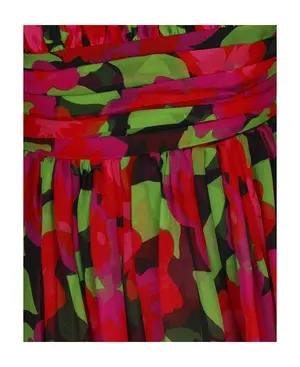 Saint Laurent Floral Printed Long Sleeve Dress