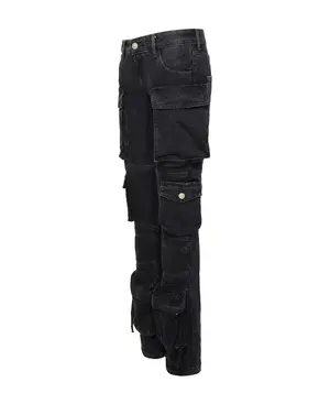 Attico Essie Straight-leg Cargo Jeans - Black