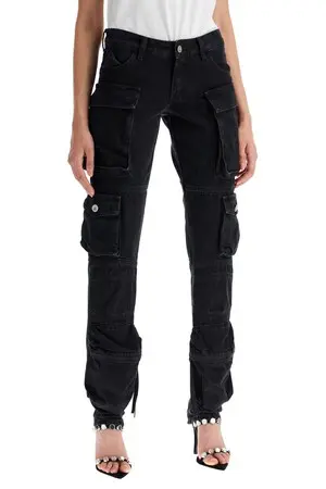 Attico Essie Straight-leg Cargo Jeans - Black