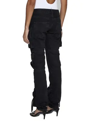 Attico Essie Straight-leg Cargo Jeans - Black