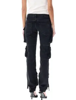 Attico Essie Straight-leg Cargo Jeans - Black