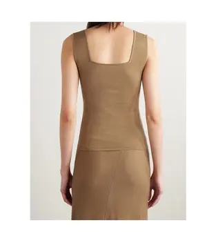Khaite Square Neck Sani Top - Light Brown