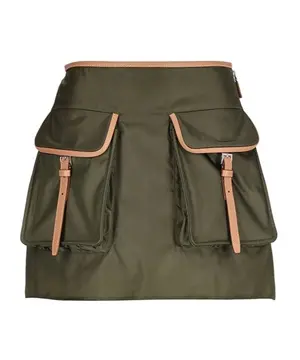 Prada Logo Patch Pocket Detail Mini Skirt