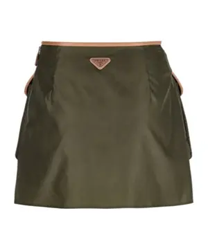 Prada Logo Patch Pocket Detail Mini Skirt