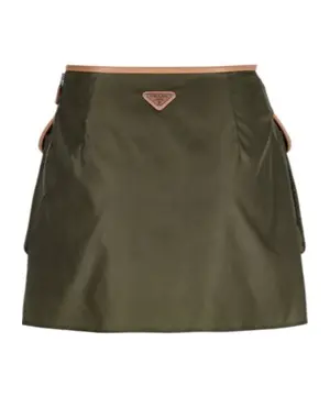 Prada Logo Patch Pocket Detail Mini Skirt
