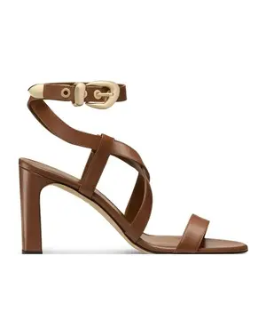 STUART WEITZMAN Round Toe High-heeled Sandals With Adjustable Ankle Strap