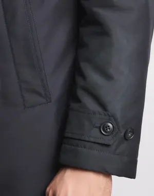 FAY Technical Poplin Raincoat - Blue