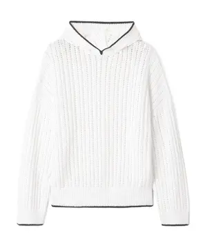 Brunello Cucinelli Hooded Knitted Jumper - White