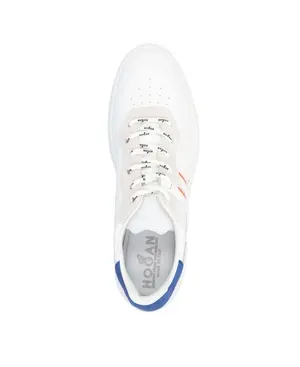 Hogan Round Toe Lace-up Sneakers With Side H Logo