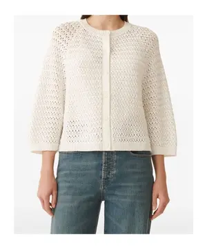 Fabiana Filippi Open-knit Cardigan With Sequins