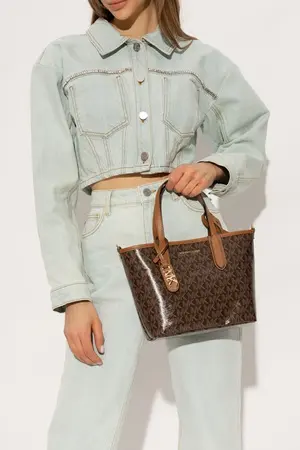 Michael Kors Small Logo Print Canvas Tote Bag